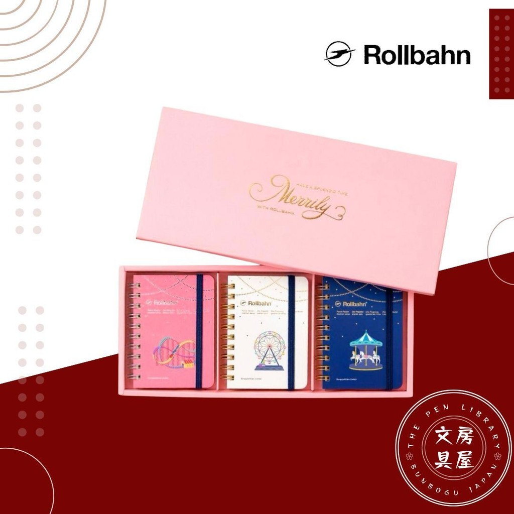 Delfonics Rollbahn 2025 Japan Limited Edition Merrily Series Pocket MINI Memo Notebook (3-Piece ...