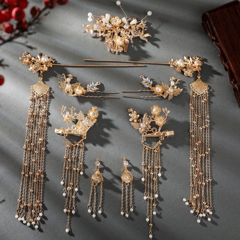 Hanfu Headdress Hair Crown Ancient Style Phoenix Crown Xiuhe Headdress ...