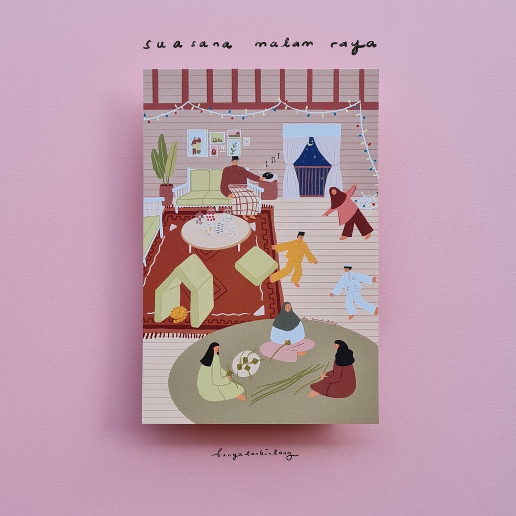 Poskad Raya - Suasana Malam Raya by Bunga dan Bintang | Shopee Malaysia