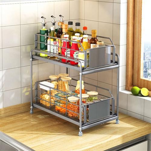 Sinki Dapur Rak Penyimpanan Penyusun Kabinet Rak Penyimpanan Berlapis ...