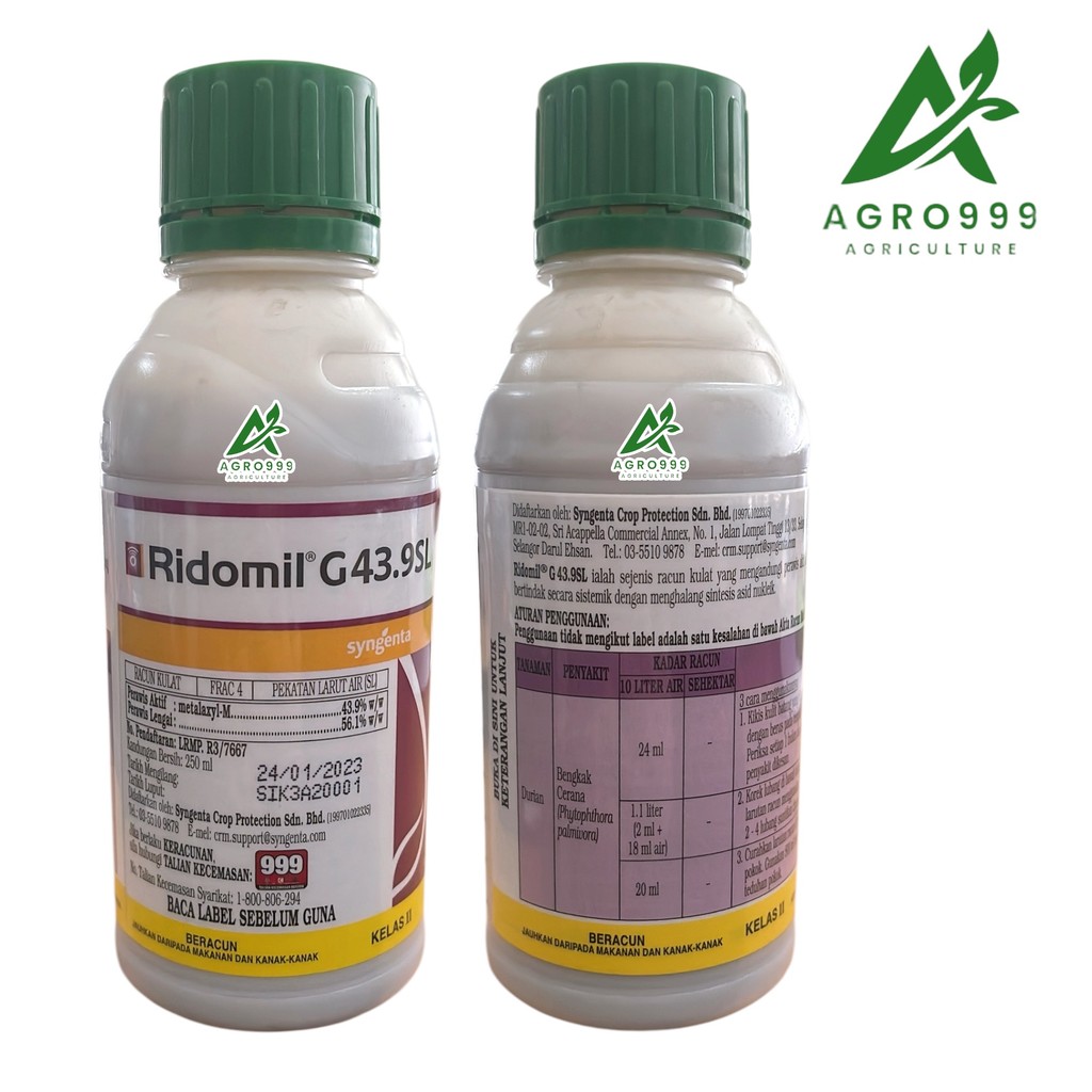 Syngenta Ridomil G43.9SL 250ml/Racun Kulat metalaxyl-M 43.9% | Shopee ...