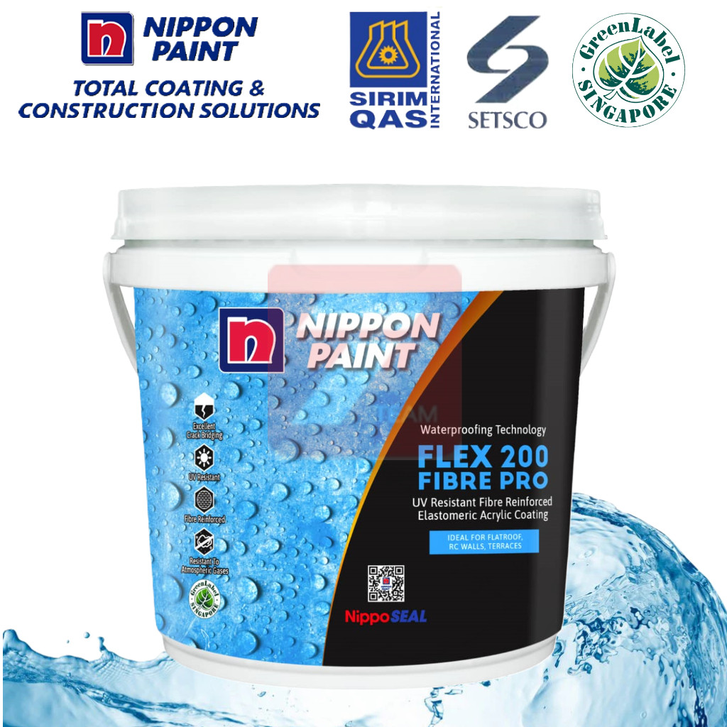 Nippon Waterproof NippoSEAL Flex 200 Fibre Pro 5kg l Roof Waterproofing l Bumbung bocor | Shopee ...