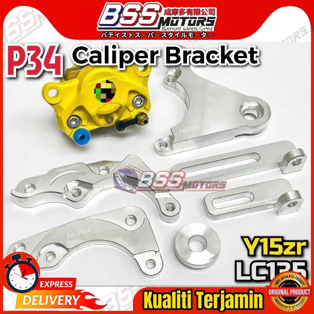 P34 2Pot Caliper Bracket Front Rear EXTRA LONG Y15 Y15ZR LC135 Caliper ...