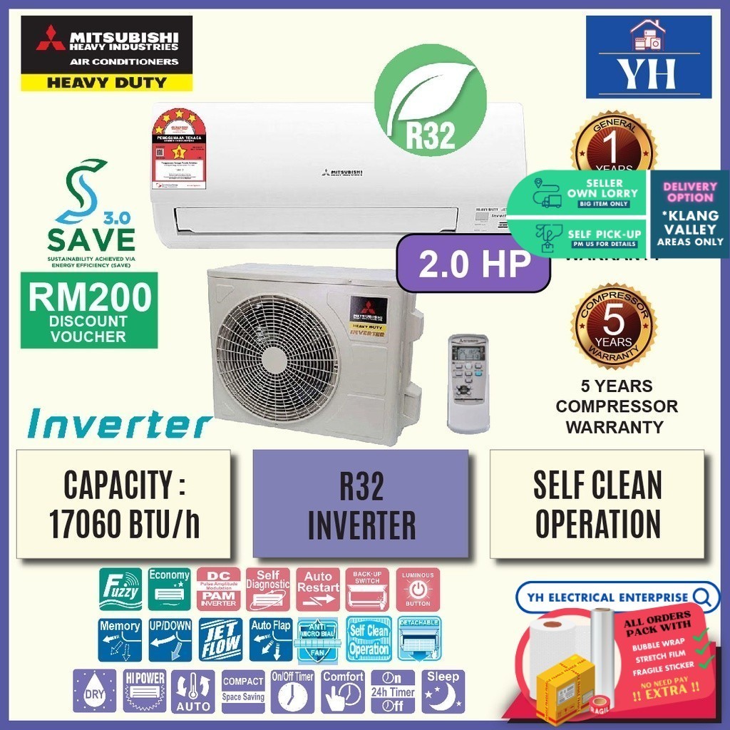 Mitsubishi Heavy Duty 2.0 HP R32 YXP Series Inverter Air Conditioner ...