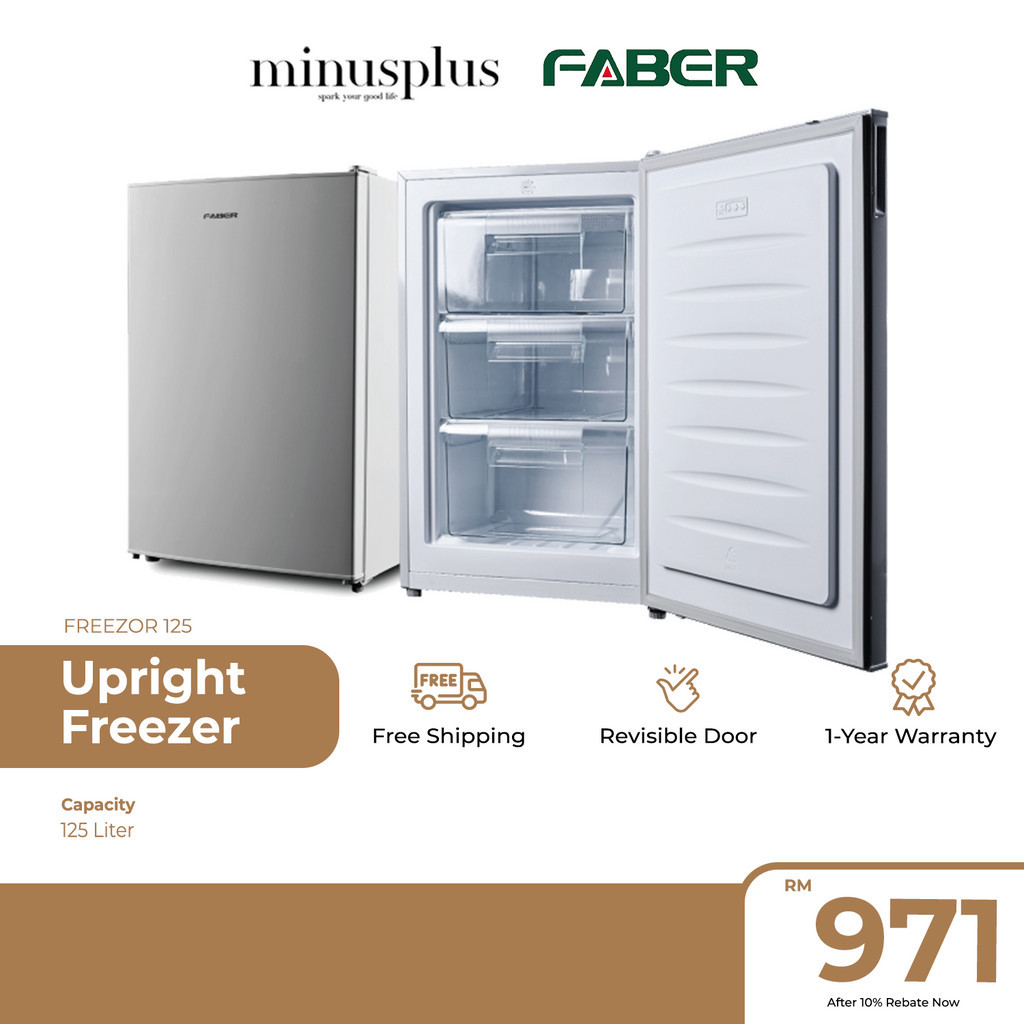 Faber 3-Transparent Drawers Revisible Door Mini Standing Freezer ...