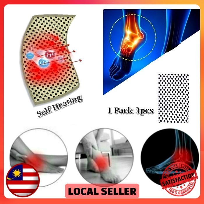 3pcs Tourmaline Heating Pad Muscle Pain Relief Pad Melegahkan Sakit ...