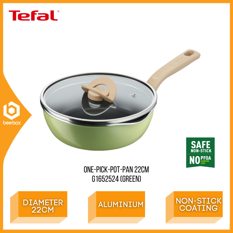Tefal One Pick Pot Pan 22cm Non Stick Deep Pan with Glass Lid Induction ...