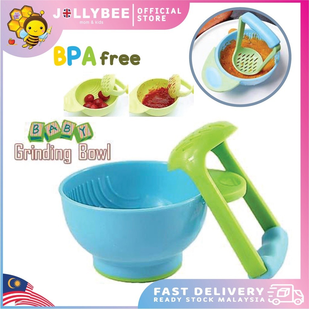 Jollybee - BPA Free Baby Kid Learn Dishes Feeder Handmade Baby Grinding ...