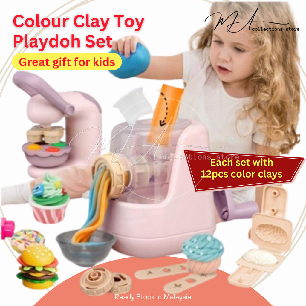 Ready Stock !!! Color Clay Toy Playdoh Set Playdough Set Toys For Kids ...