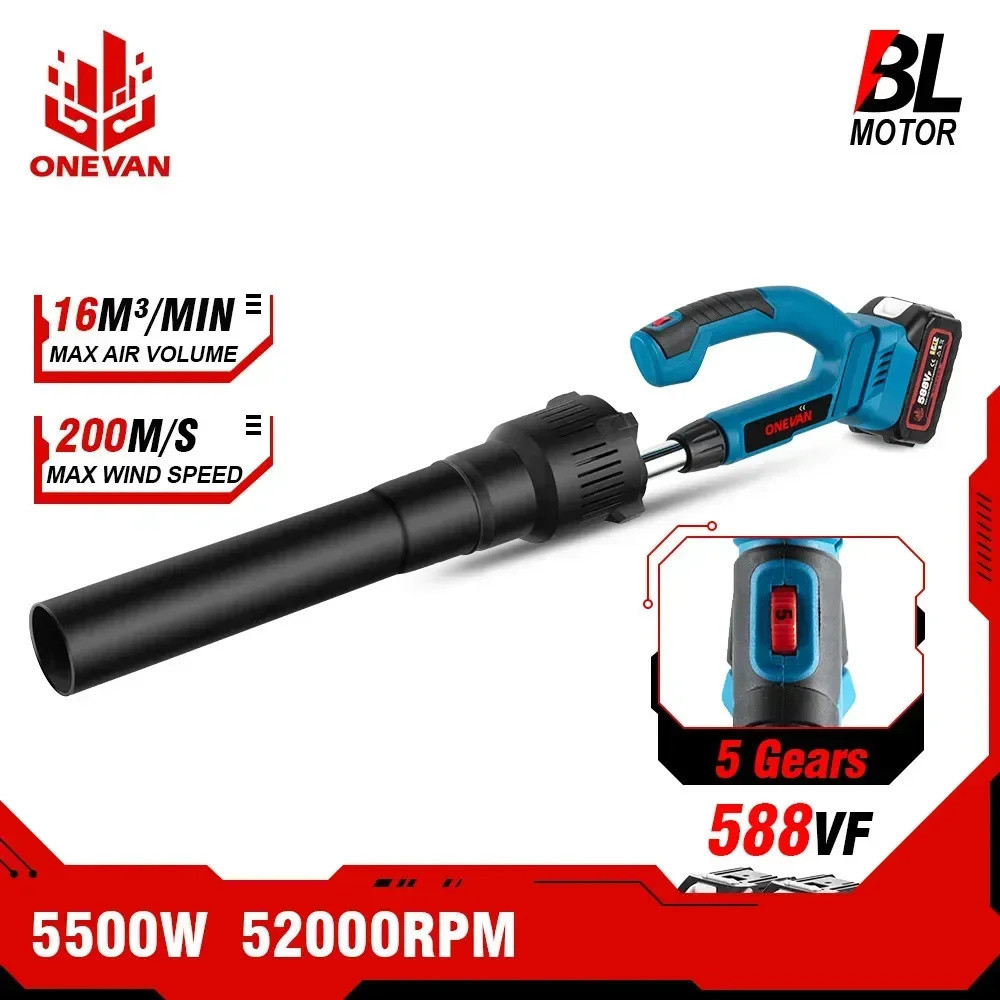 ONEVAN 5500W Brushless Blower 5Speed Cordless Leaf blower Electric ...