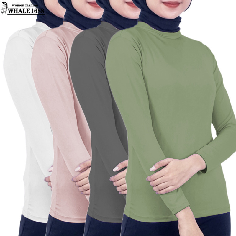 READY STOCK Baju Lengan Panjang Women Inner Baju Muslimah Inner ...