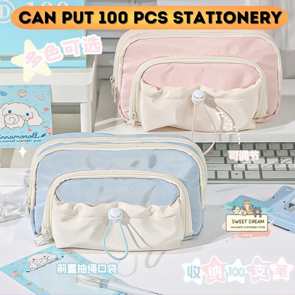 Korean ZHIBIGE CAN PUT 100 PCS PEN Front Retractable ROPE Macaron Large ...