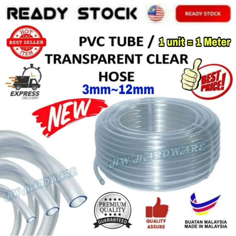 (INNER DIATEMER) PVC CLEAR HOSE PIPE TRANSPARENT HOSE WATER HOSE TUBE ...