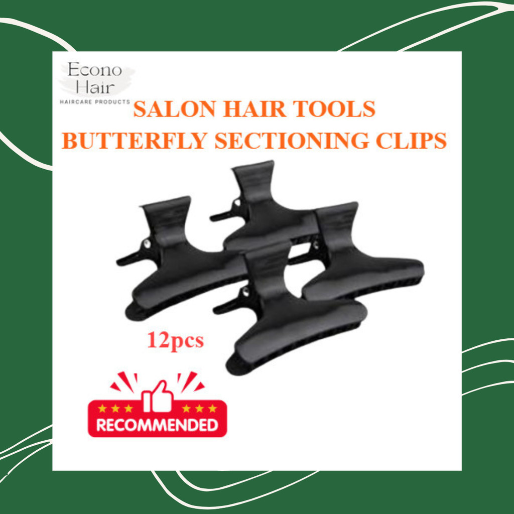SALON HAIR TOOLS BUTTERFLY SECTIONING CLIPS (12pcs) | Shopee Malaysia