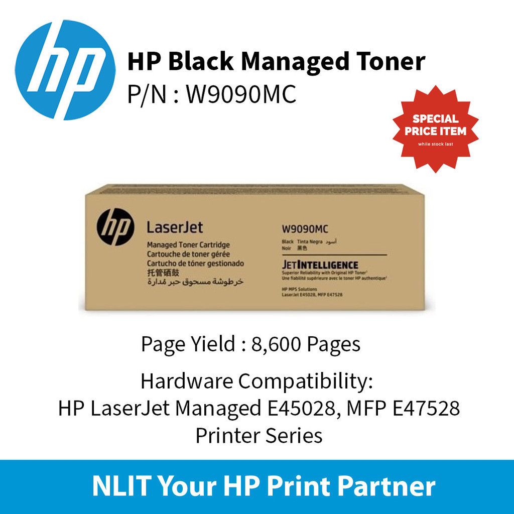 HP Original Toner : HP Black Managed : 8600pgs : W9090MC : 2 Yrs ...