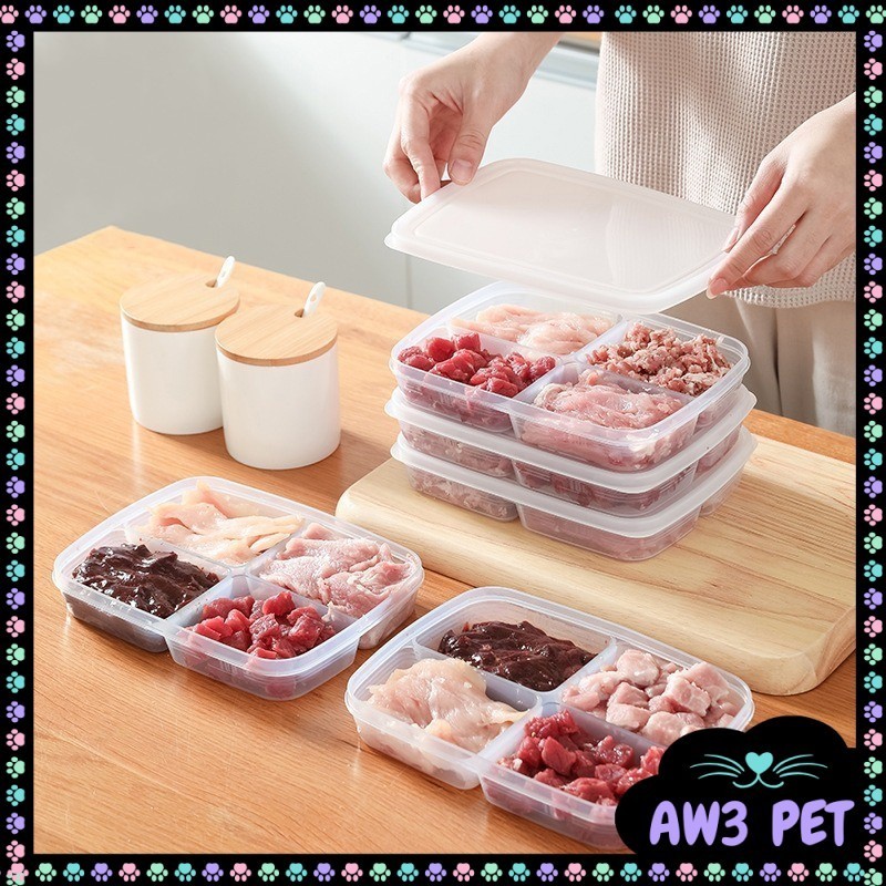 4 compartment Fridge food storage container divider with lid Reusable ...