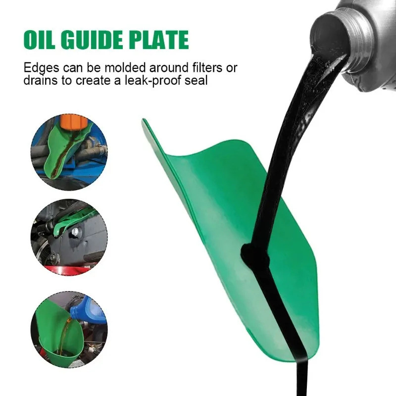 Flexible Draining Tool Foldable Car Funnel Oil Guide Plate Motorcycle ...