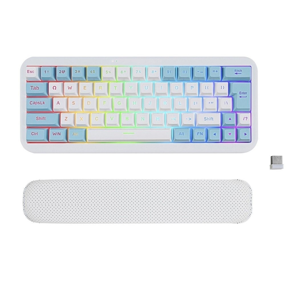 2.4g Wireless Keyboard 63-Key Film RGB Luminous Similar Mechanical Feel ...