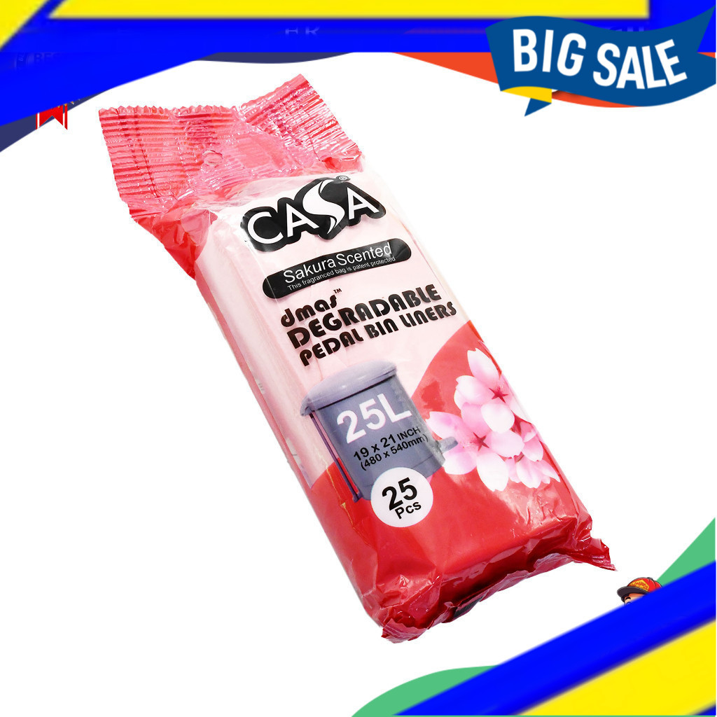 Plastik Sampah 25pcs, Casa Sakura Scented Degradable Garbage Bag / Bin ...