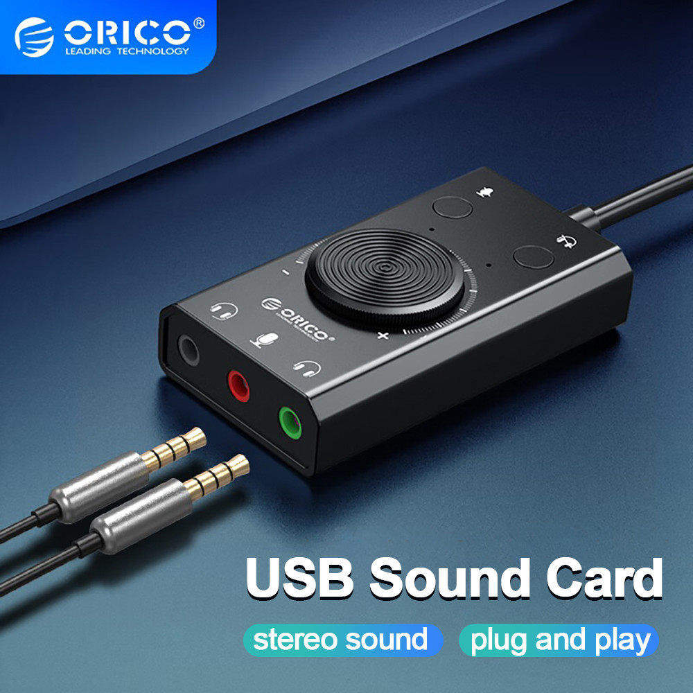 ORICO SC2 External USB Sound Card Audio Jack 3.5mm Cable Adapter Volume ...