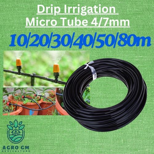 10/20/30/40/50/80m Drip Irrigation Micro Tube Paip Fertigasi 4/7mm ...