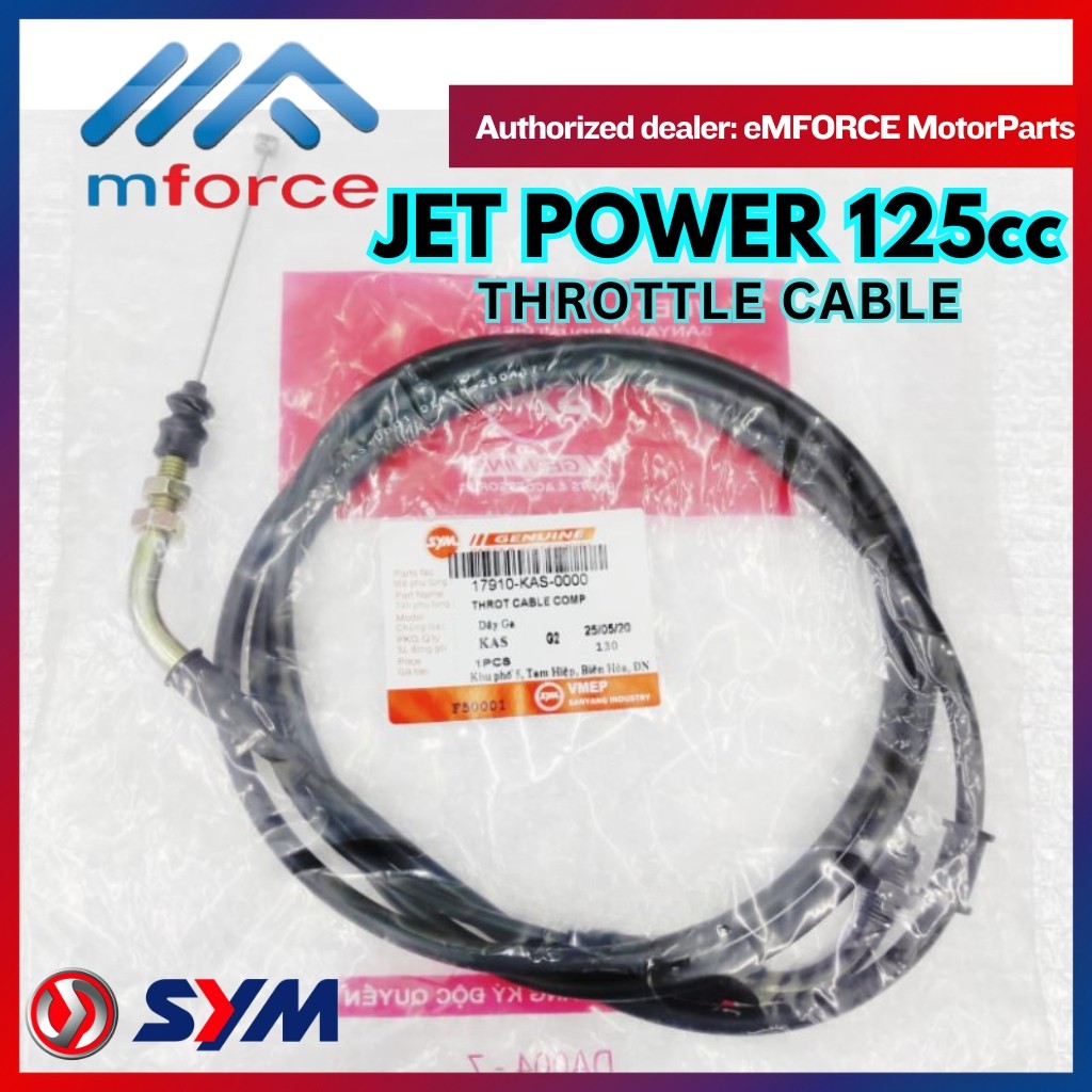 SYM JET POWER 125cc THROTTLE CABLE KABEL MINYAK WIRE TALI 17910 KAS ...