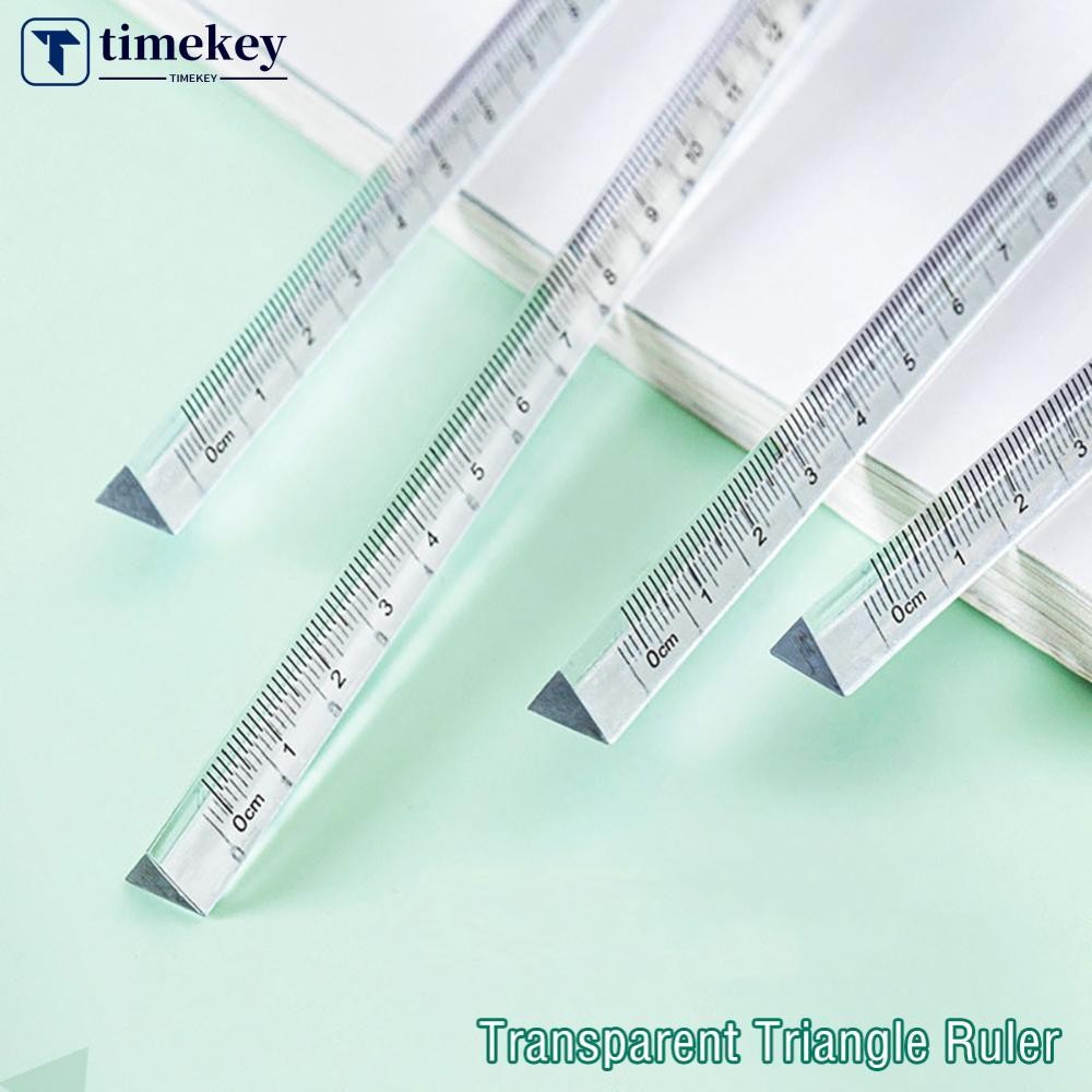 TIMEKEY 15cm Simple Transparent Triangle Ruler Student Drawing ...