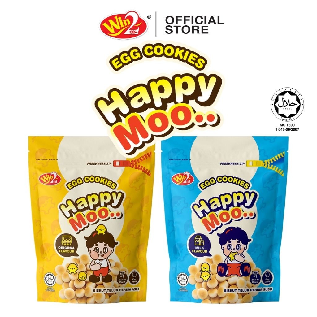 WIN WIN FOOD HAPPY MOO EGG COOKIES 90G | Shopee Malaysia