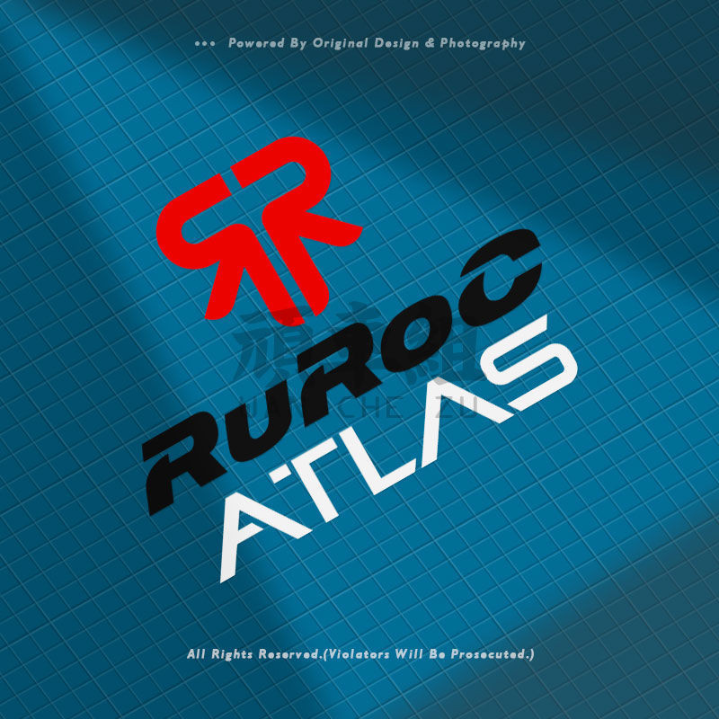 RUROC ATLAS Letter Sticker Motorcycle Equipment Helmet Decoration ...