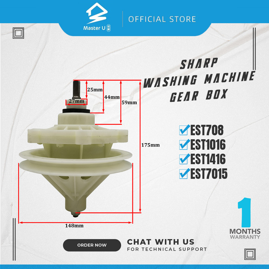 EST708 | EST1016 | EST1416 | EST7015 SHARP Washing Machine Gear Box ...