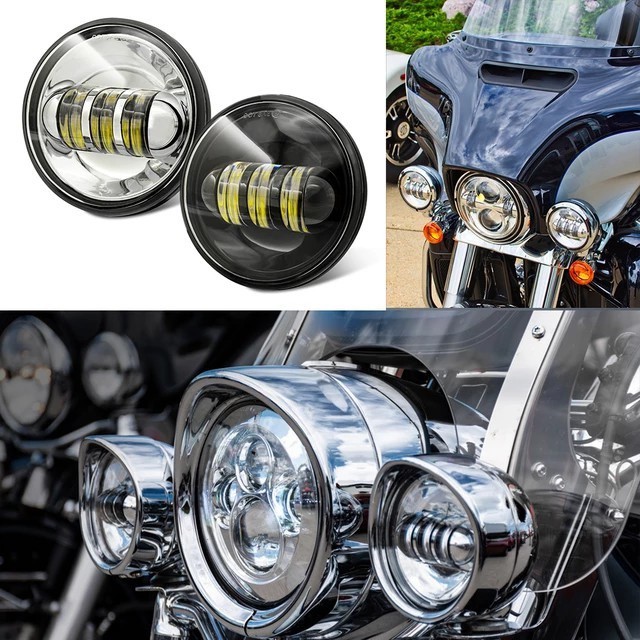 2Pcs 4.5 inch LED Passing Lights for Harley Davidson Motorcycle 4 1/2 ...