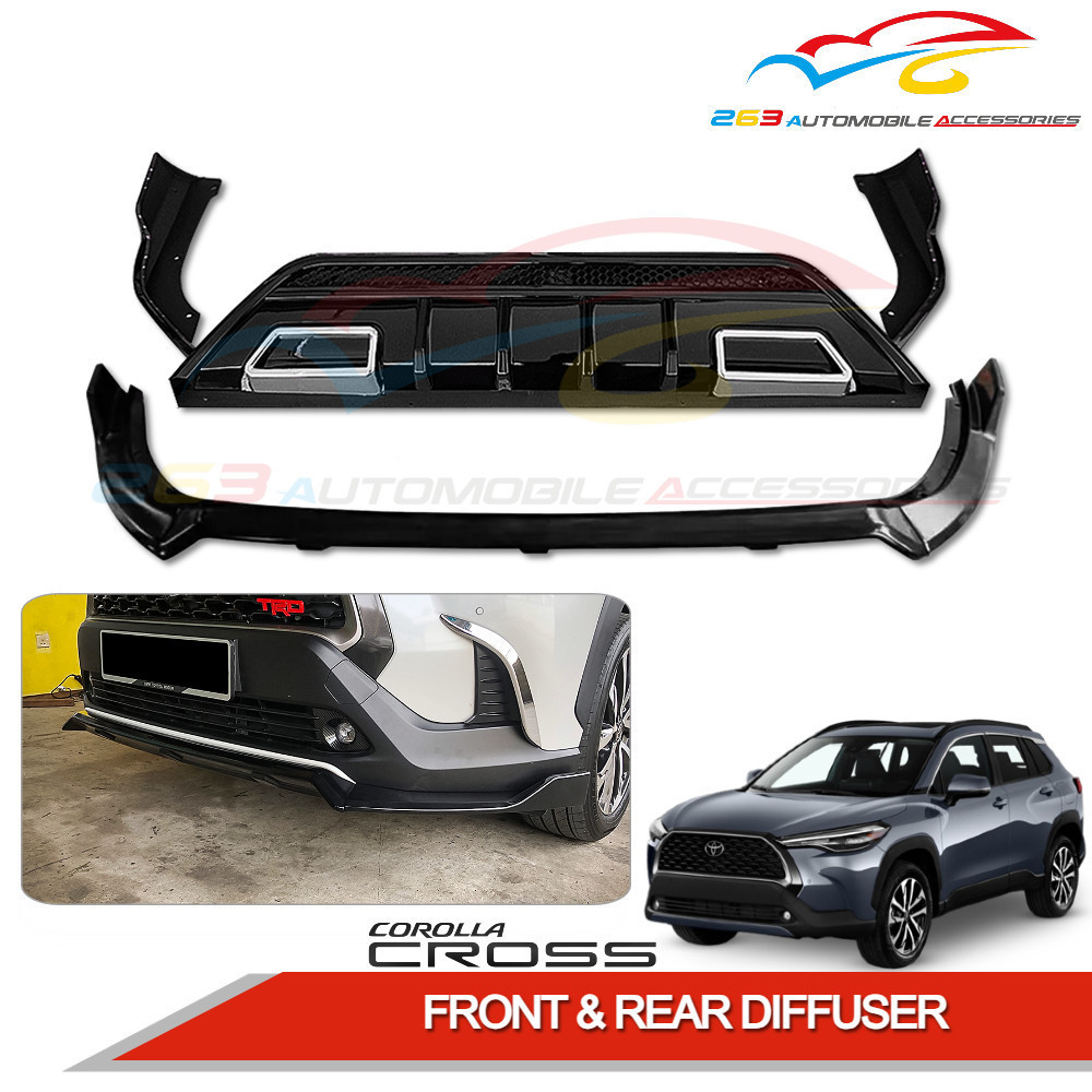 TOYOTA COROLLA CROSS 2022-2023 FRONT BUMPER LIP & REAR DIFFUSER 'ABS ...