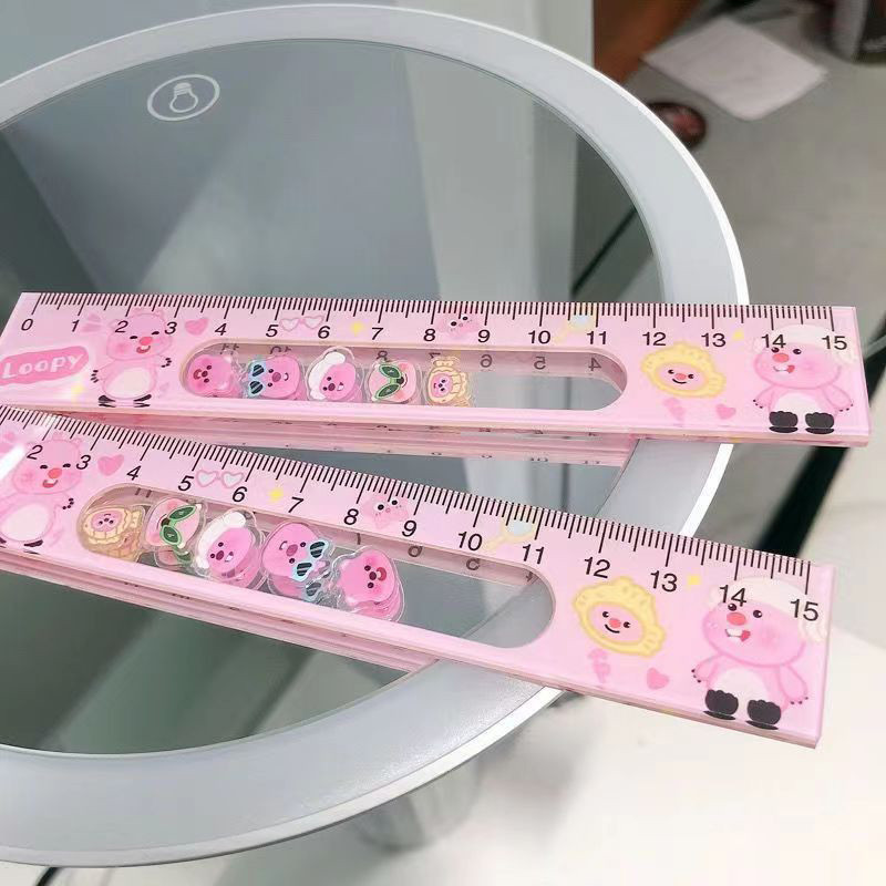 Cute Pink Loopy Ruler Creative Cartoon Capybara Rulers Student ...