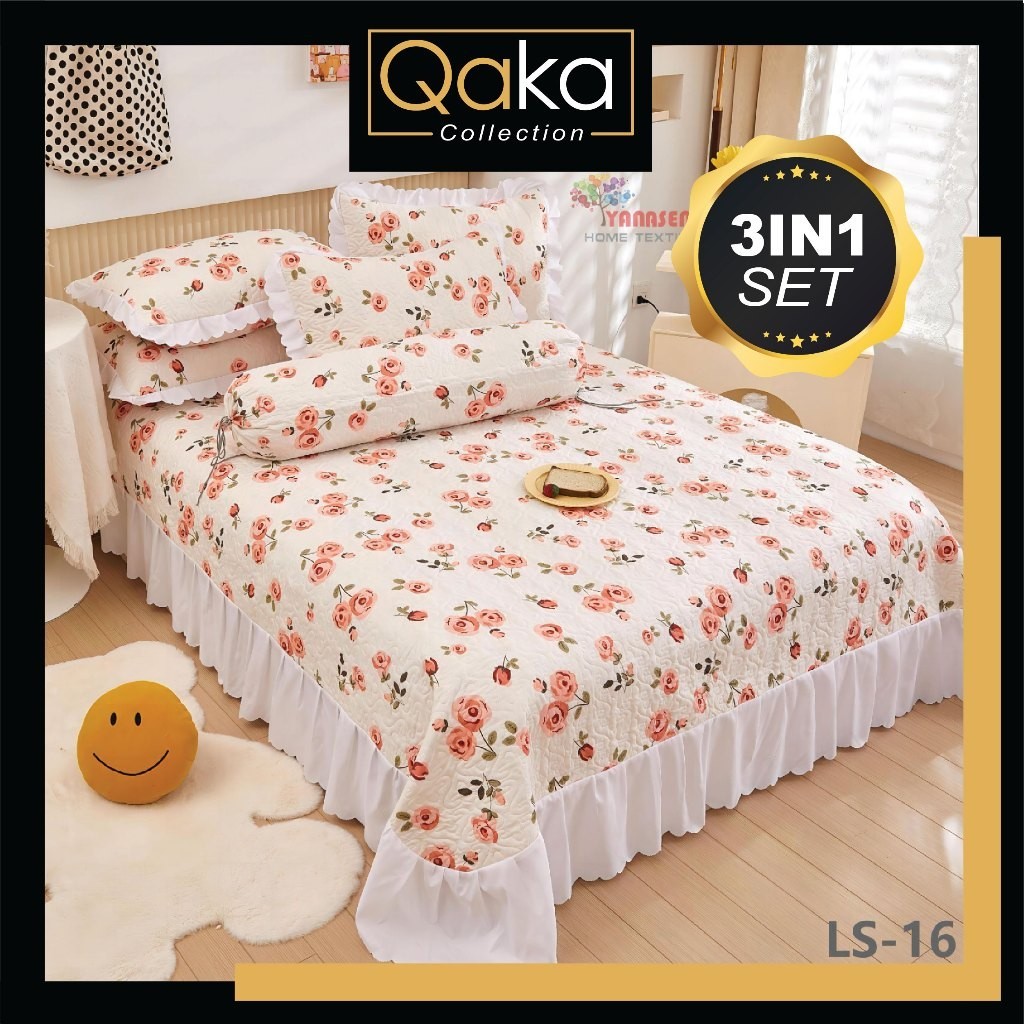 CADAR ROPOL PATCHWORK SET (3IN1) EXCLUSIVE BEDSHEET CADAR QUEEN KING ...