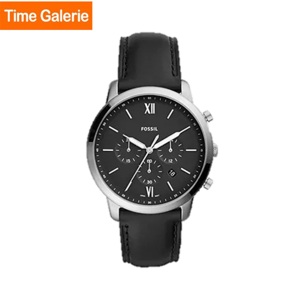 FOSSIL Neutra Chronograph Black Leather Casual Men Watch FS5452 ...
