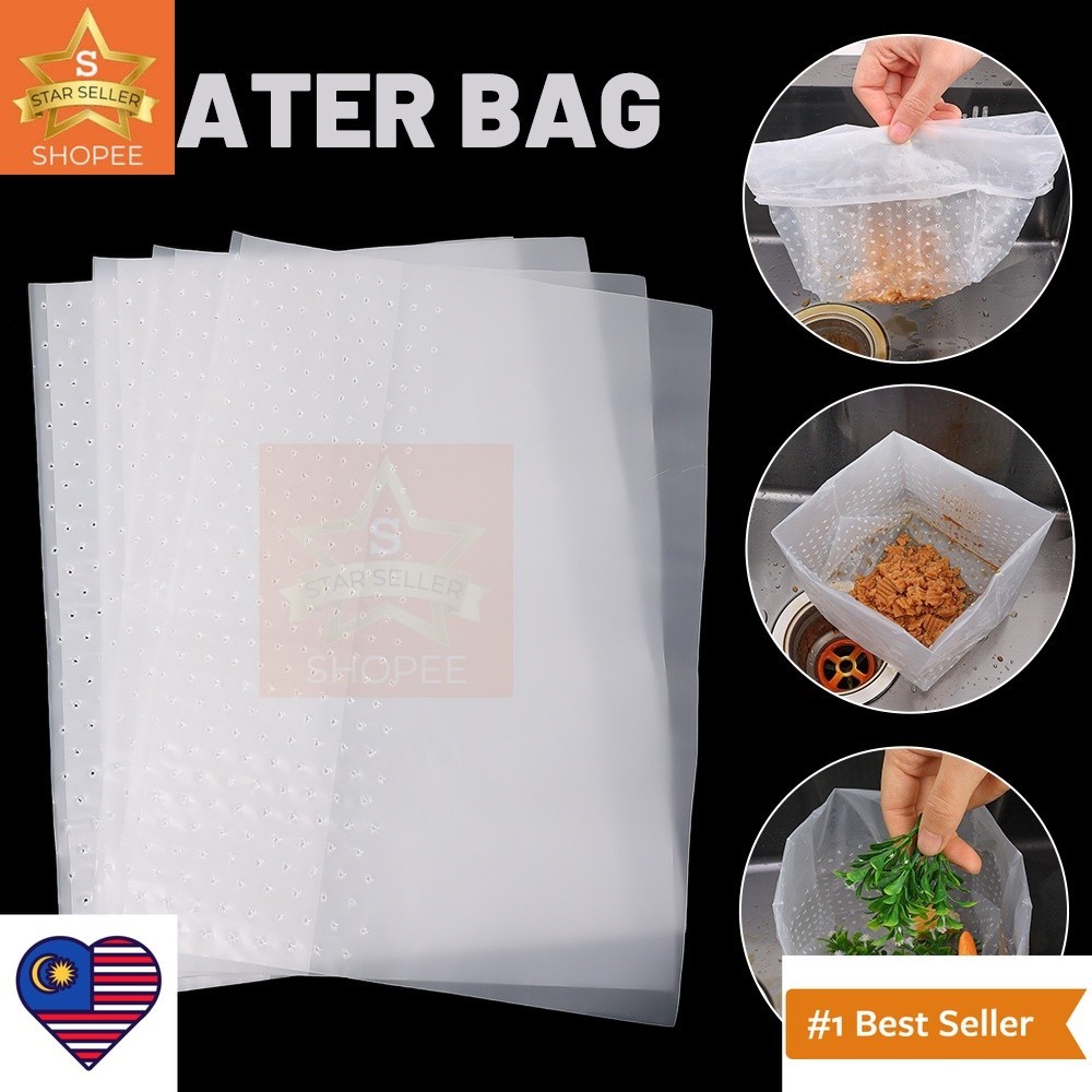 (MW)3/10 Pcs Disposable Self-supporting Kitchen Waste Drain Bag / Sink ...