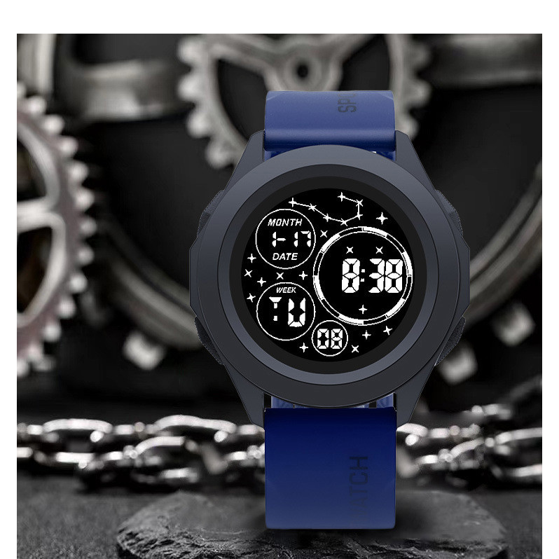 Original POSHI Jam Tangan Lelaki Waterproof Dual Time Chronograph ...