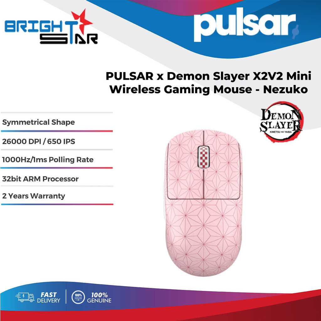 PULSAR x Demon Slayer X2V2 Mini Wireless Gaming Mouse - Nezuko | Shopee ...