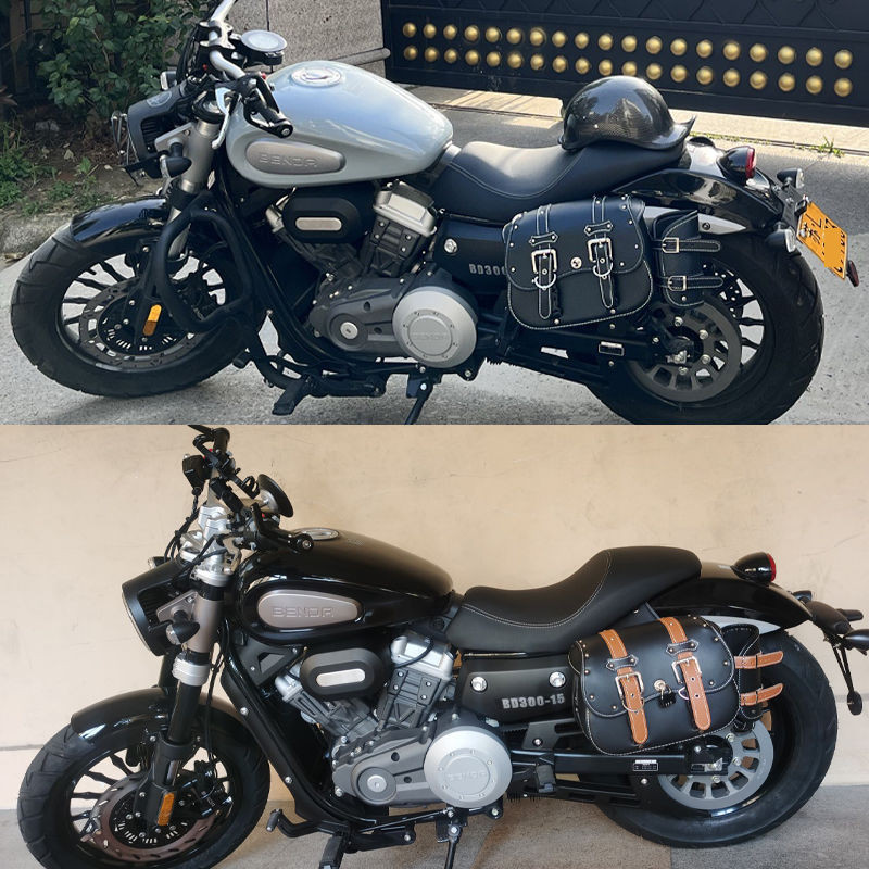 Retro Motorcycle Side Bag Side Box Electric Vehicle Bag Harley Grey ...