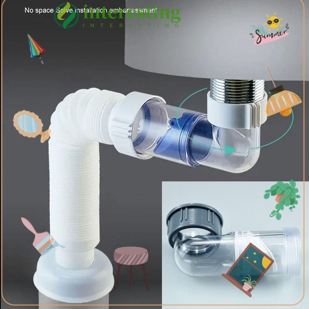 INTERESTING Wash Basin Drainage Pipe Kit, Universal Curved Tube Drain ...