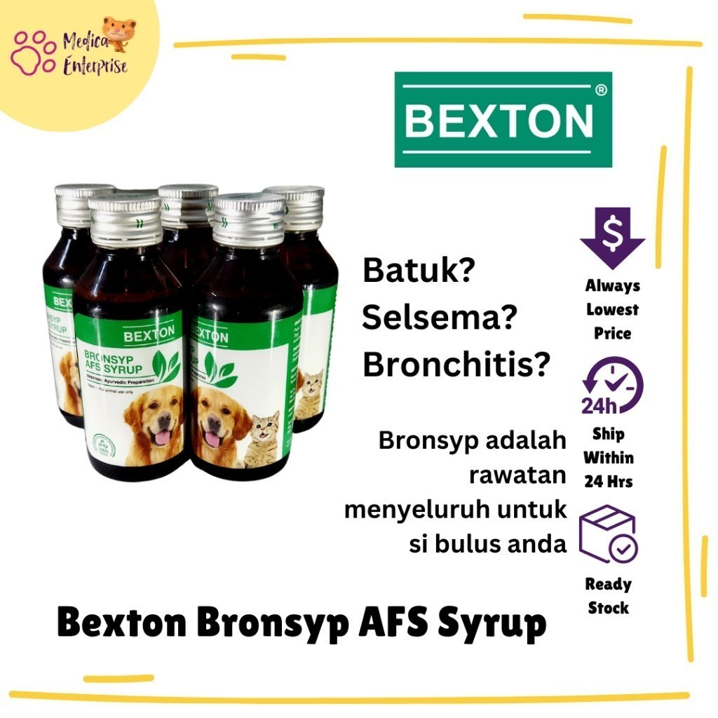 Bexton Bronsyp Syrup Ubat Selsema Batuk Cair Kahak Lelah Flu Kucing ...
