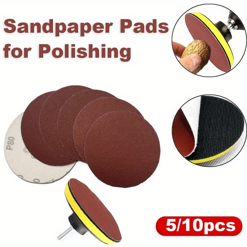 5Pcs 4in Sanding Discs Pad Set 80-1000 Grits Sandpaper with M14 Backer ...