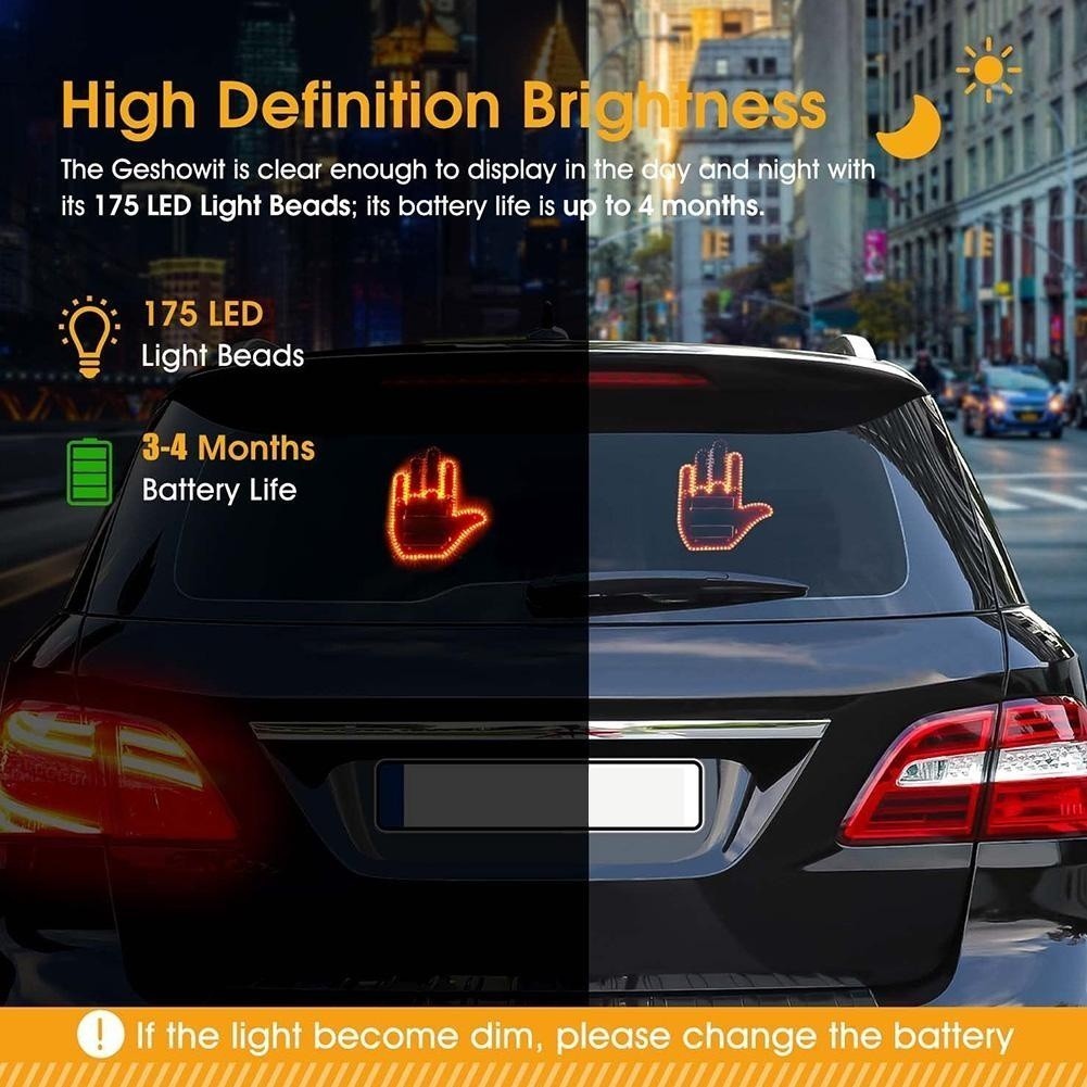 JYK Finger Gesture Light With Remote Control Middle Finger Led Light ...