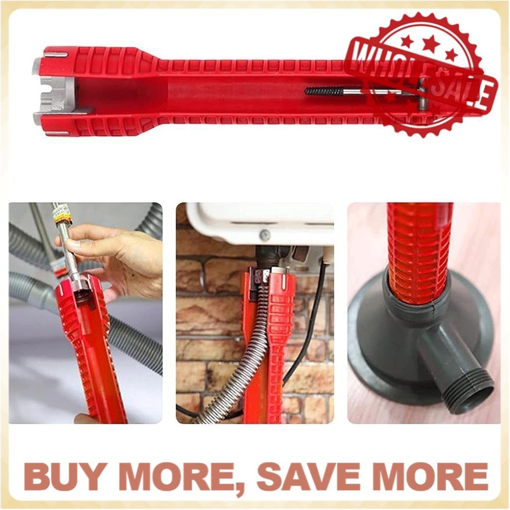 [Ready Stock] 8 in 1 Faucet Sink Installer Tool Flume Magic Wrench Spanner Pipe Water Tap Multi ...