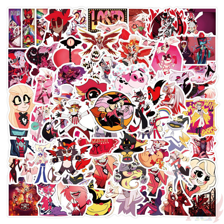 50Pcs/100Pcs Hazbin Hotel Stickers Waterproof Fashion DIY Decals Doodle ...