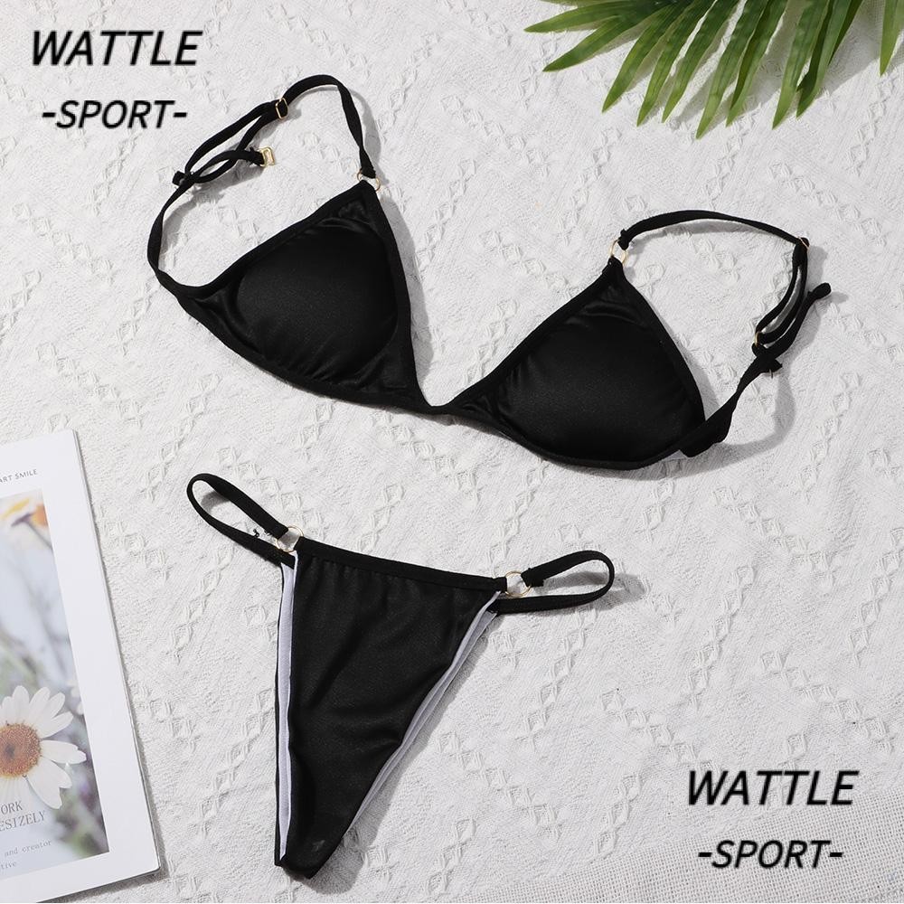 WA-SPORT Swimsuit Beach Woman Girl Metal Buckle Sling Backless Set ...