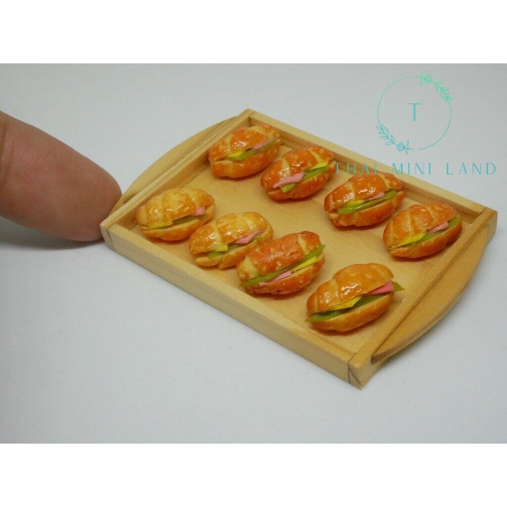 Croissants Ham Cheese Mini Bakery Clay Pastry Bread Miniature | Shopee ...