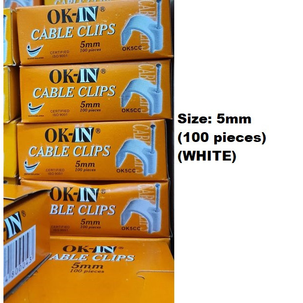 OK-IN PVC Wall Cable U Nail Clips Wire Clips Klip Paku (4mm-35mm ...