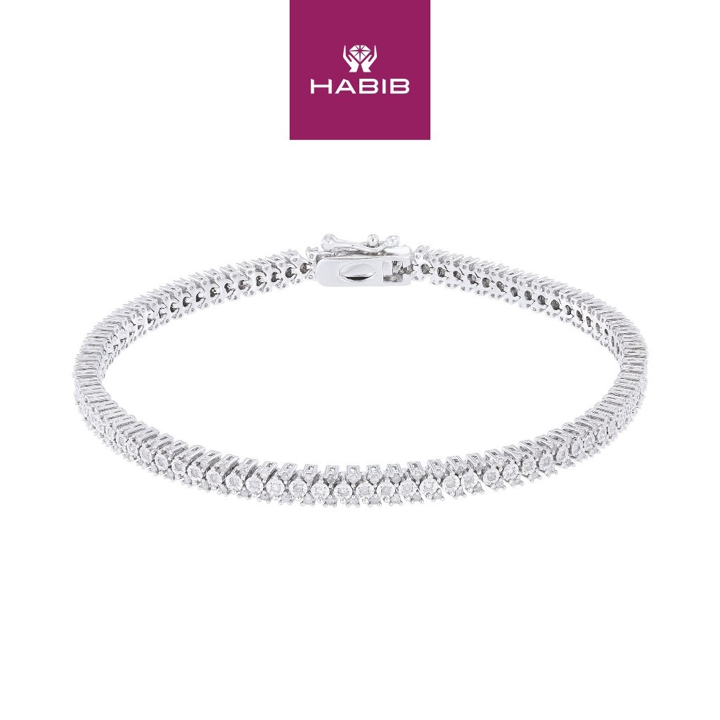 HABIB 925 Silver 1 Carat Diamond Tennis Bracelet 67948 | Shopee Malaysia