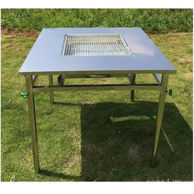 Self-service Barbecue Table Multifunctional Outdoor Charcoal Barbecue ...